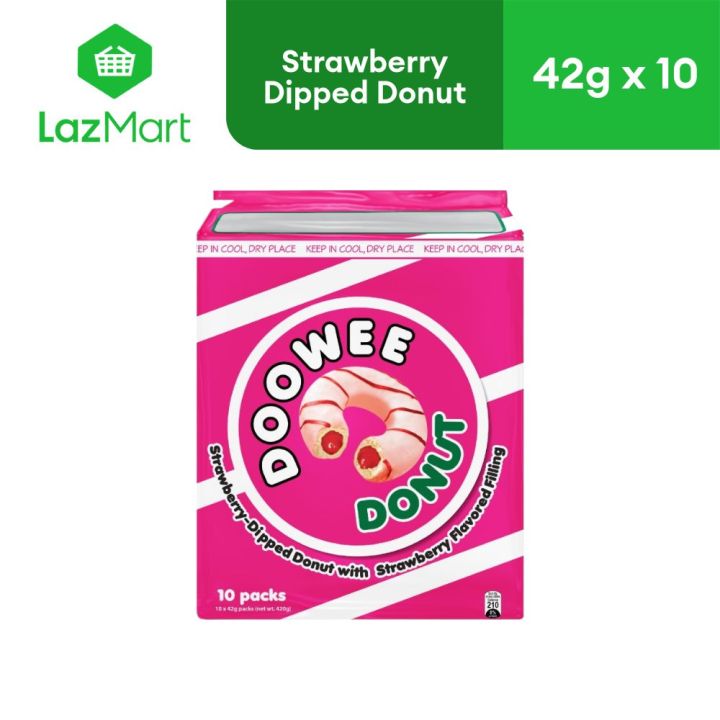 Doowee Donut Strawberry 42g x 10 [Expiry on June 13, 2026] | Lazada PH