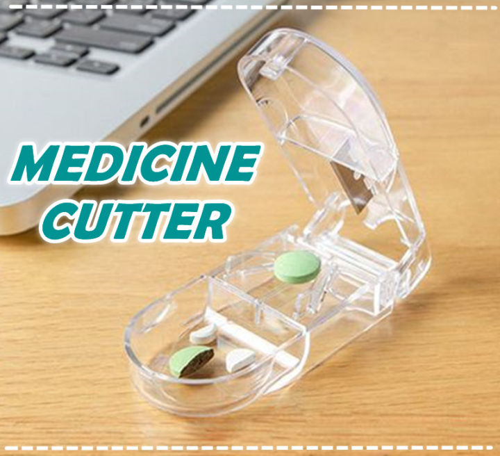 Portable Medicine Cutter Pill Cutter Box Tablet Splitter Storage Case ...