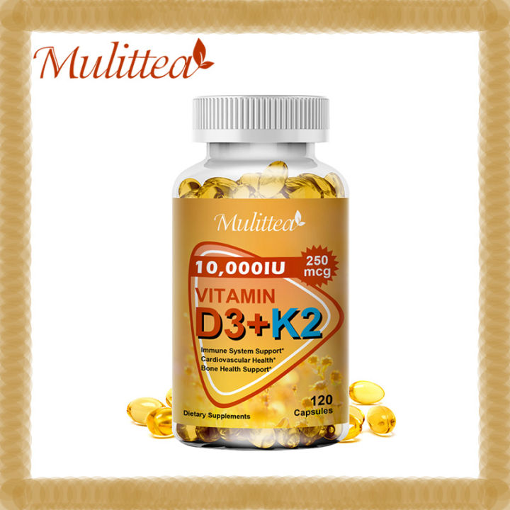 Mulittea Vitamin D3 10000iu with 250mcg vitamin K2(mk7) Capsules For ...