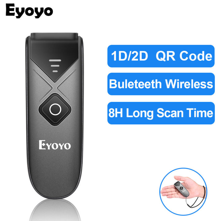 Eyoyo Mini 1D 2D Wireless Barcode Scanner Via Bluetooth USB Wired QR ...
