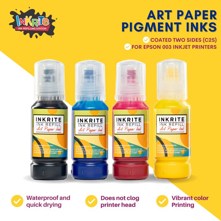 Inkrite Art Paper Pigment Ink for Epson 003 Epson L1110 L3110 L3116 ...