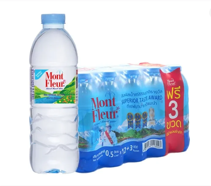 มองต์เฟลอ น้ำแร่ 500 มล. x 12+3 ขวด Mont Fleur 500 ml x 12+3 | Lazada.co.th