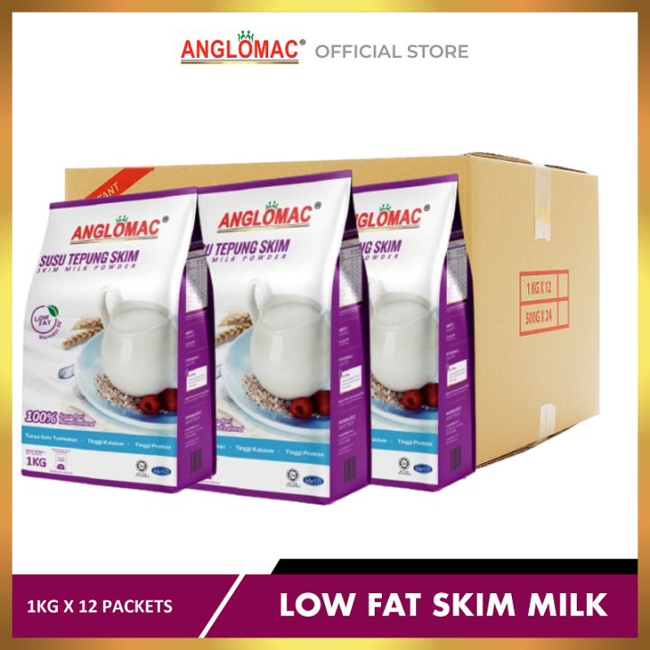 Anglomac Skim Milk Powder 1KG X 12 Packets | Lazada