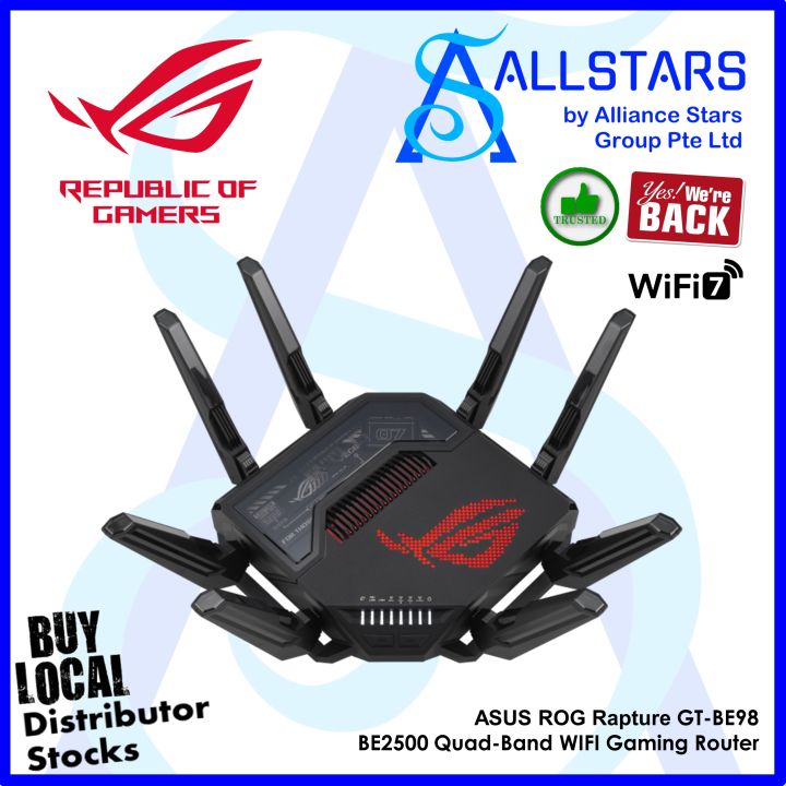 (ALLSTARS: We Are Back) ASUS ROG Rapture GT-BE98 BE2500 Quad-Band WIFI ...