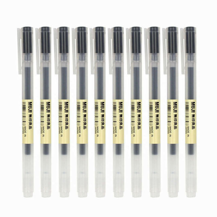 MUJI 10pcs MoMA 0.38 Gel Ink Ball Point Pen Japan Black/Blue/Red School ...