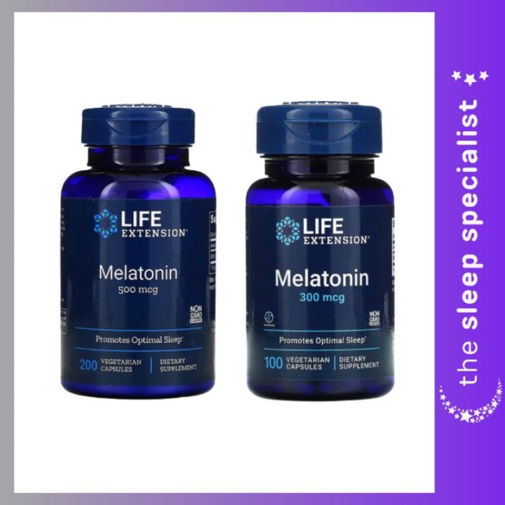 Life Extension, Melatonin,(300mg, 500 mcg) , (100 & 200) Veg Capsules ...