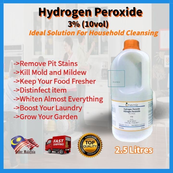 🔥H2O2 Hydrogen Peroxide 3% 过氧化氢 Food Grade 2.5L 🔥 Ready Stock and We ...