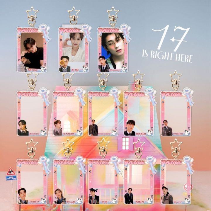 Kpop seventeen acrylic insert card photo frame Bag keychain Idol small ...