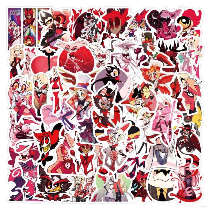 YF 60PCS/set Hazbin Hotel Angel Dust notebook suitcase ledger ...