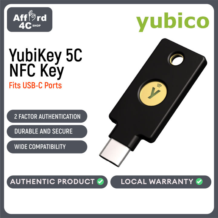 Yubico YubiKey 5C NFC - Two Factor Authentication USB and NFC Security Key, Fits USB-C Ports ...