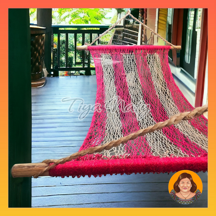 TIYA NATY Abaca Cotton Hammock Duyan 6ft long Camping Hiking Beach ...