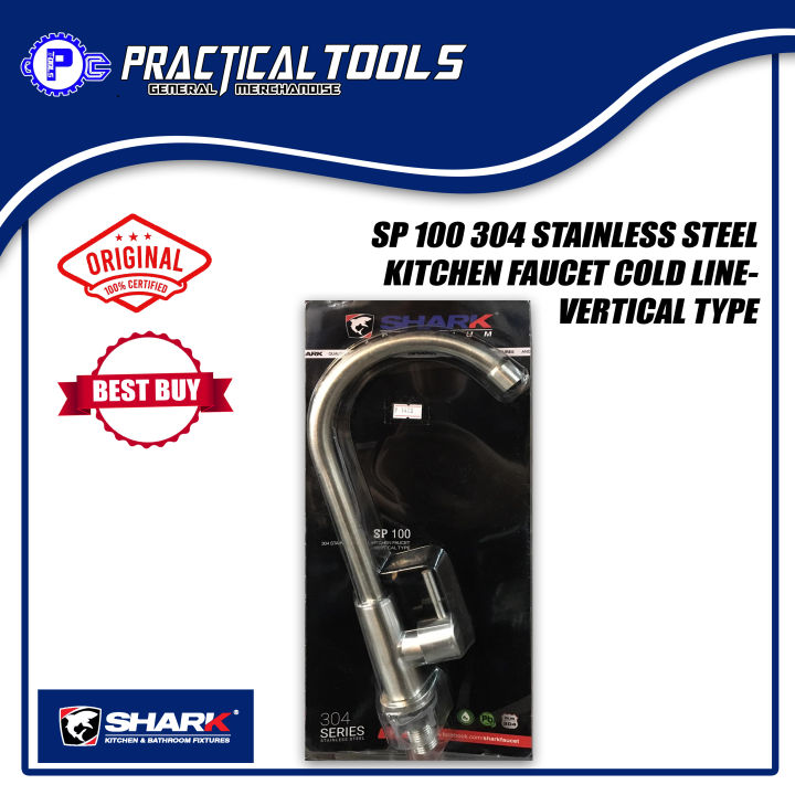 SHARK SP100 304 STAINLESS STEEL KITCHEN FAUCET COLD LINE VERTICAL TYPE ...