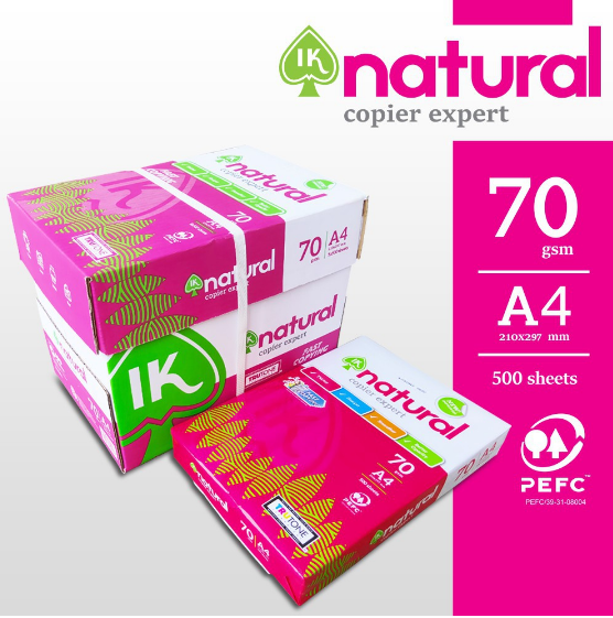 IK Natural A4 Paper 70 gsm (1 carton / 5 reams) | Lazada