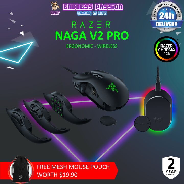 Razer Naga V2 Pro Wireless MMO Gaming Mouse-pilihan dengan Mouse Dock ...