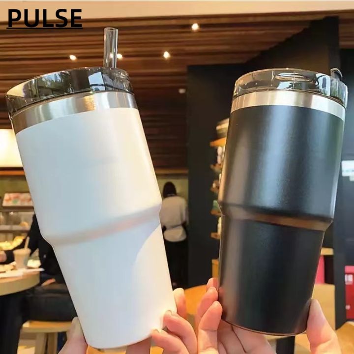 304 Stainless steel Thermos Macaron Vacuum Tumbler Cup Water bottle with straw 900ML | Lazada PH