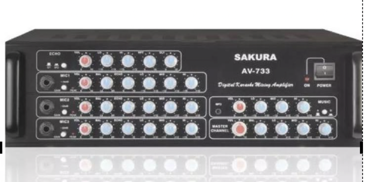 Sakura AV-733 400W X 2 Karaoke Mixing Amplifier (Black) TESTED BEFORE ...