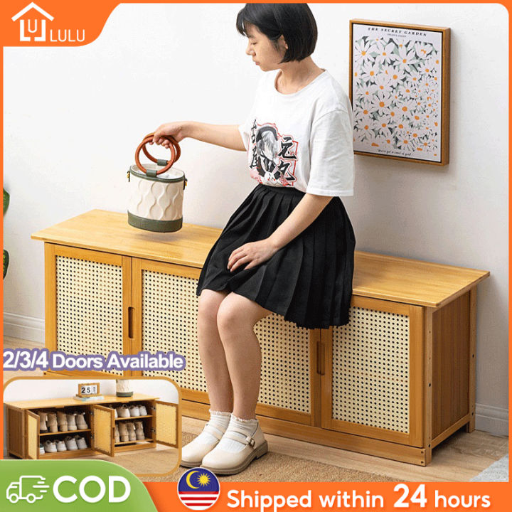 ♢Bamboo Shoe Stool Changing Stool Shoe rack Bench Changing Stool Shoe ...