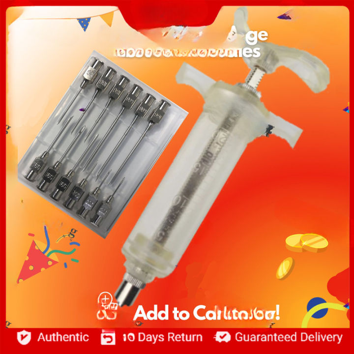 10 mL Fiberglass Syringe + Free 1 Dozen Assorted Stainless Needles ...