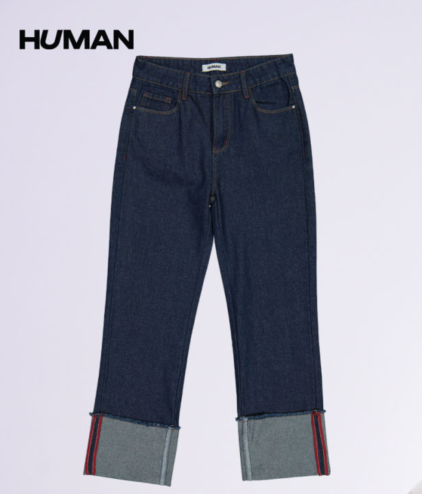 HUMAN Women's Folded Hem Baggy Jeans (ZPD0071) | Lazada PH