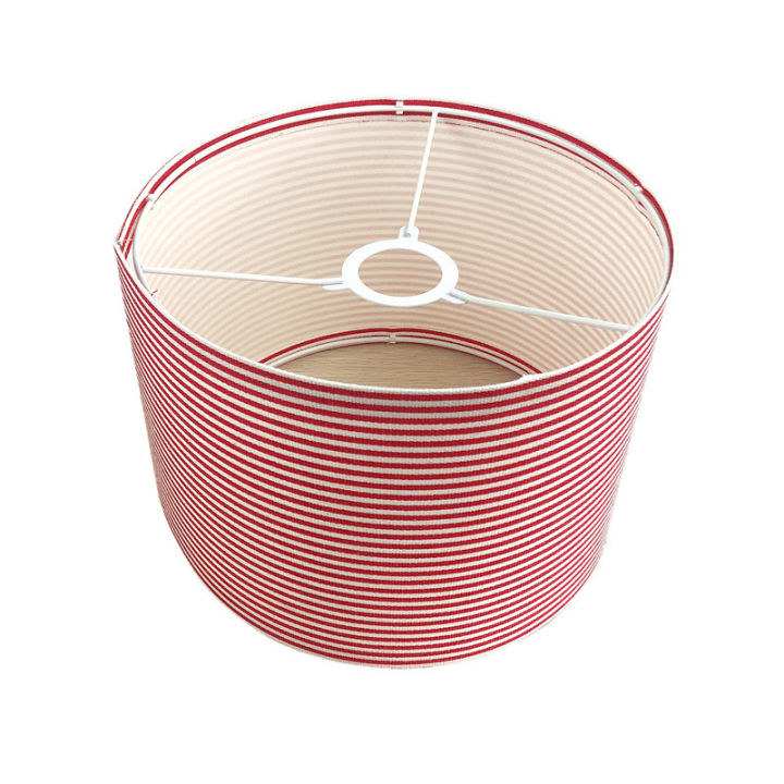 E27 Creative Detachable Lampshade Red Stripes Circular Linen Fabric 15 ...