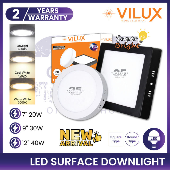 LED Surface Downlight Round / Square 20W 30W 40W SUPER BRIGHT LED ...