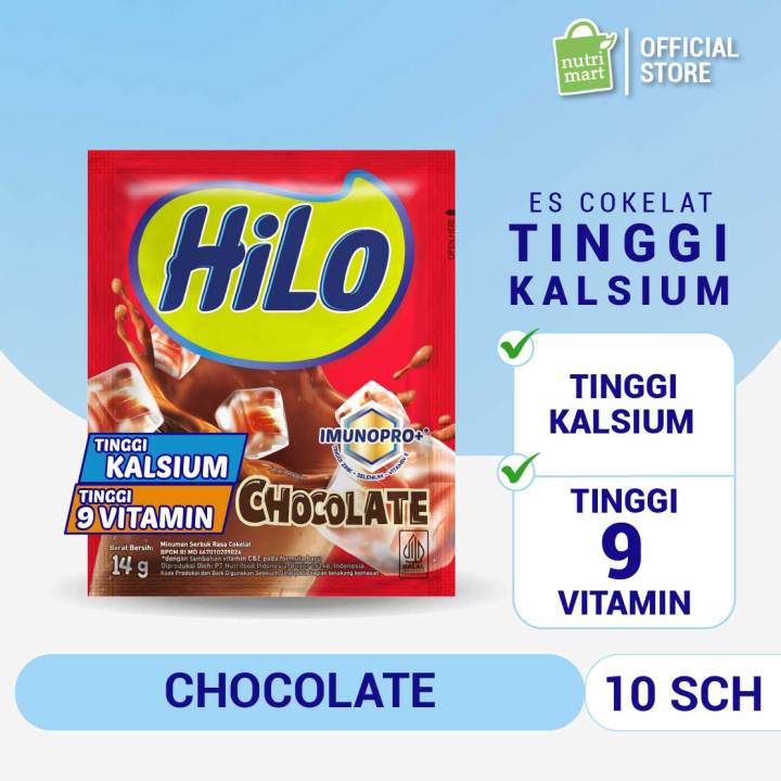HiLo Chocolate 10 Sch - Minuman dengan Cokelat Tinggi Kalsium dan ...