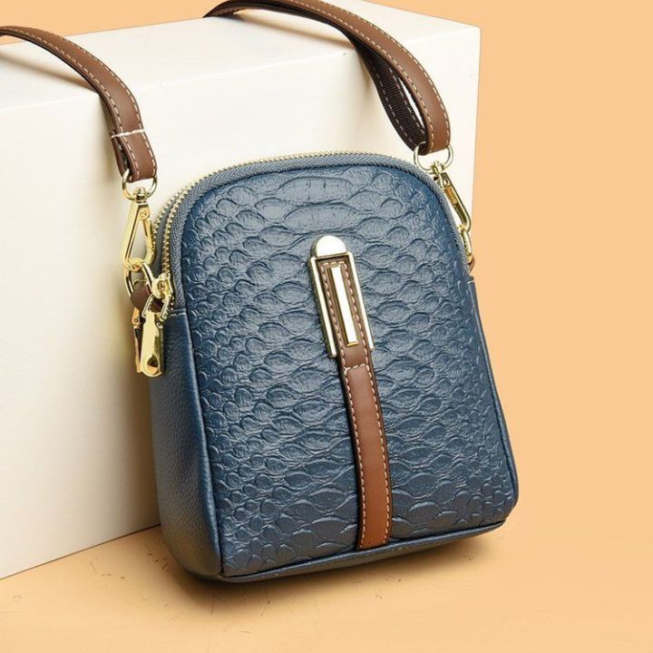 Genuine Leather Mobile Phone Bag for Women 2023 New Crocodile Pattern ...