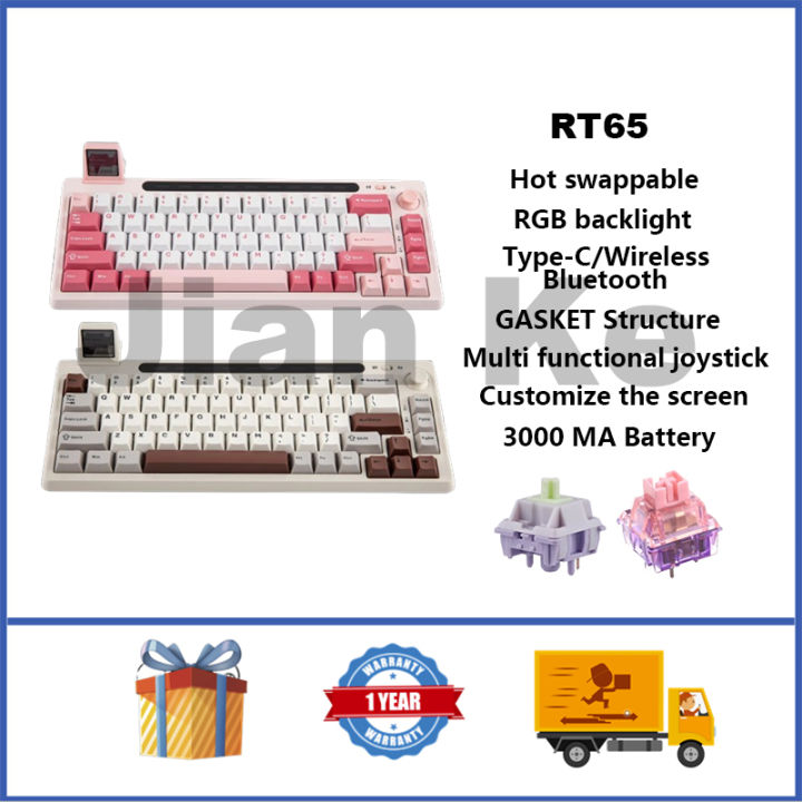 EPOMAKER RT65 Wireless Mechanical Keyboard 65% Hot swappable RGB GASKET ...