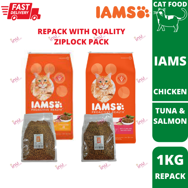 IAMS Cat Food Chicken/Tuna&Salmon 1KG Repack | Lazada