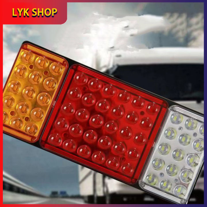2pcs 12V 24V LED Truck Tail Light Reverse Brake Stop Turn Signal Tail ...