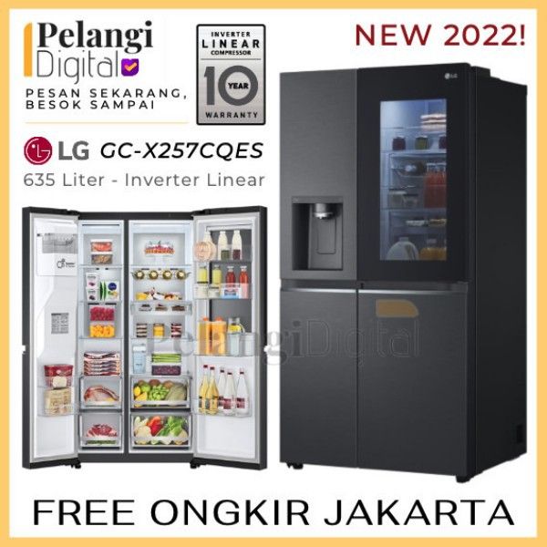LG X257CQES Kulkas Side-by-Side InstaView Inverter Linear Dispenser | Lazada Indonesia