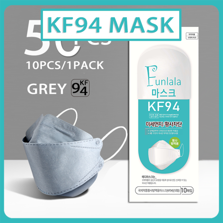 50pcs Mask KF94 Face Mask 4 Layer Filter 3D Anti Viral Mask Korea style ...