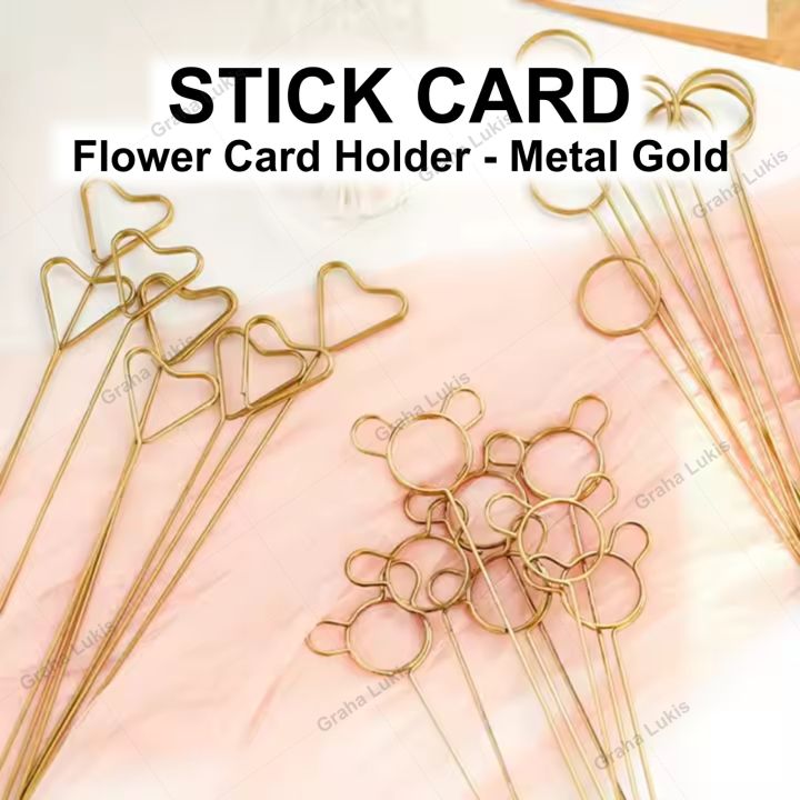 V-TEC Stick Card Gold / Stik Kartu Ucapan Emas Flower Bouquet - Buket ...