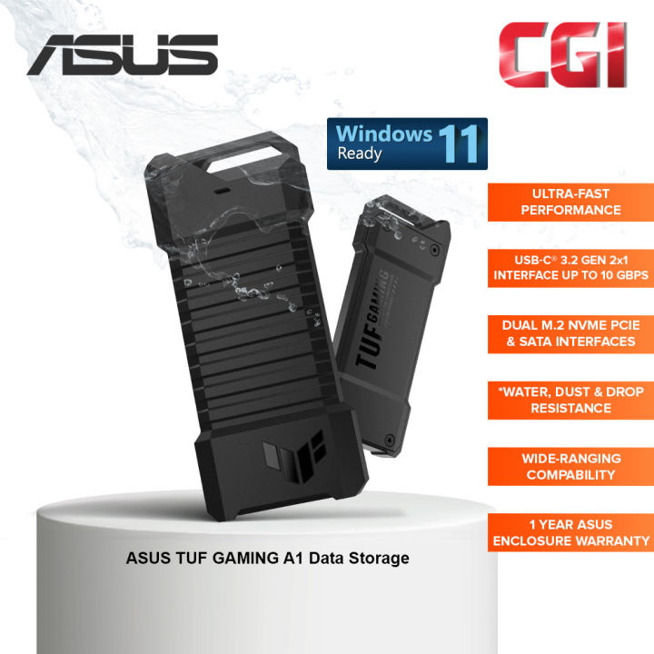Asus TUF Gaming A1 USB-C 3.2 Gen 2x1 Dual M.2 NVMe PCIe SATA Interface ...