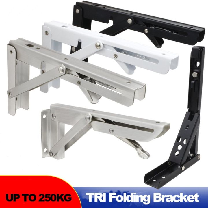Folding Wall Shelf Flexible Wall Mount Fold Bracket Wood Rack Wall ...