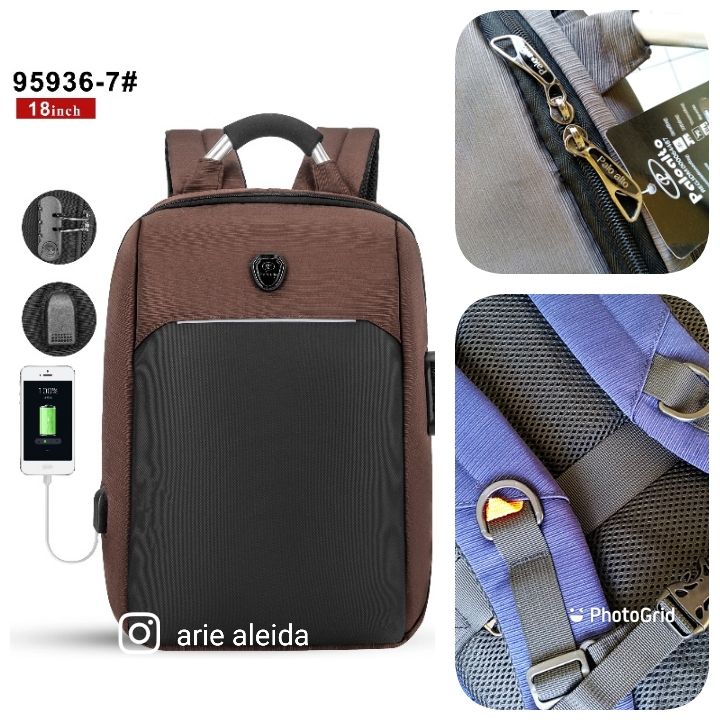 Tas Ransel Kerja Kuliah Tas Laptop Korean Style Palo Alto Import Ori ...