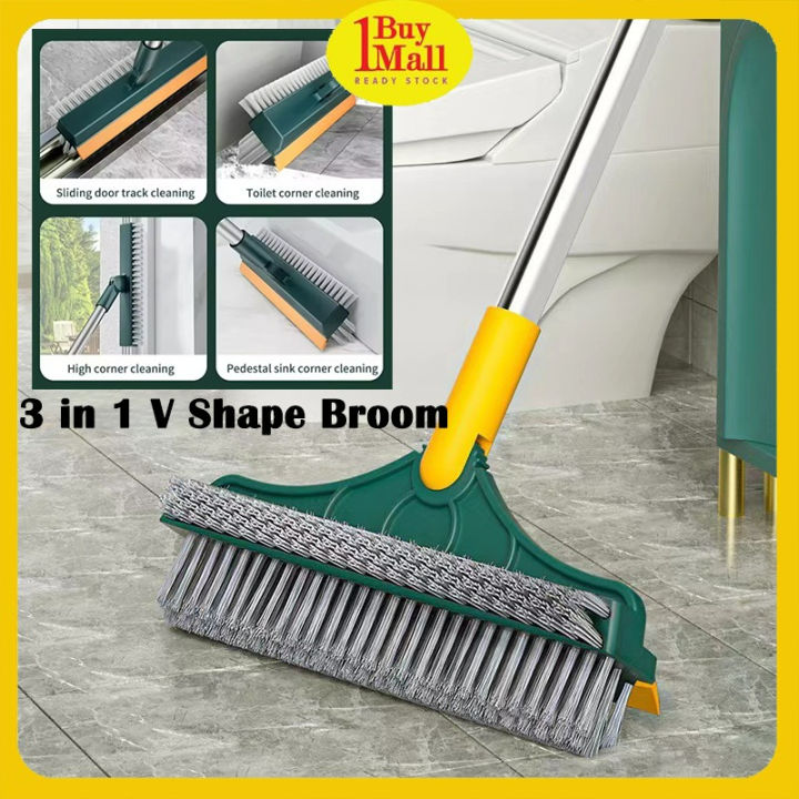 V Shape Brush Magic Broom Penyapu Lantai Floor Cleaning Brush Gap Power ...