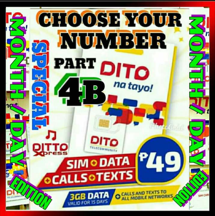 DITO SIM CARD 5G "CHOOSE YOUR NUMBER SPECIAL" (Part 4B) Month/Day ...