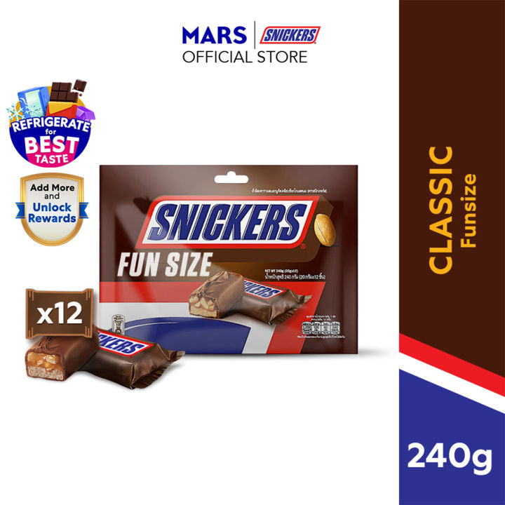 SNICKERS Classic Chocolate Bar Funsize 240g | Imported Chocolates ...