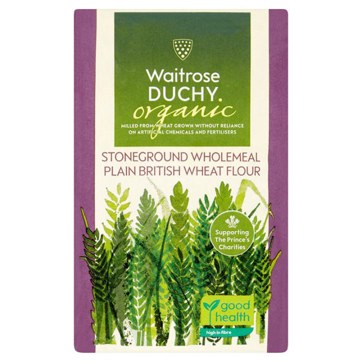 Waitrose Duchy Organic Stoneground Wholemeal Plain British Wheat Flour ...