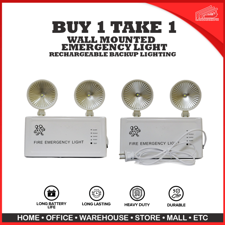 Emergency LED Light Mickey Wall Mounted Dual Adjustable / Rechargeable ...