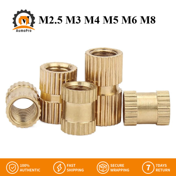 AumoPro Brass Insert Nut M2 M2.5 M3 M4 M5 M6 M8 Knurled Threaded for 3D Print | Lazada PH