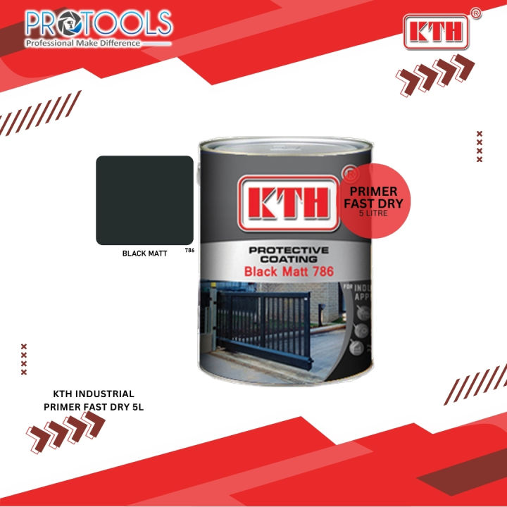 KTH PRIMER | BLACK MATT 786 INDUSTRIAL PRIMER FAST DRY 5 LITRE | MADE ...