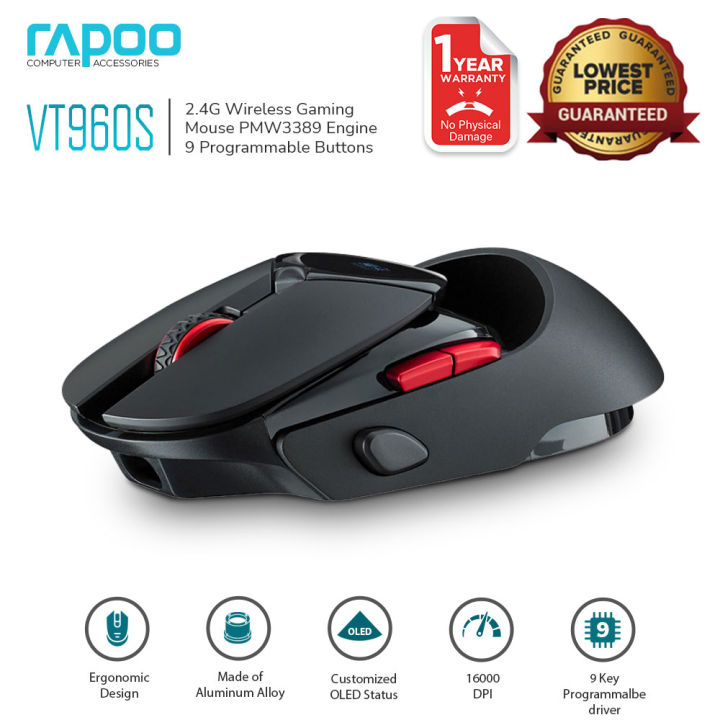 Rapoo VT960S/VT960PRO OLED display dual-mode wireless RGB gaming mouse ...
