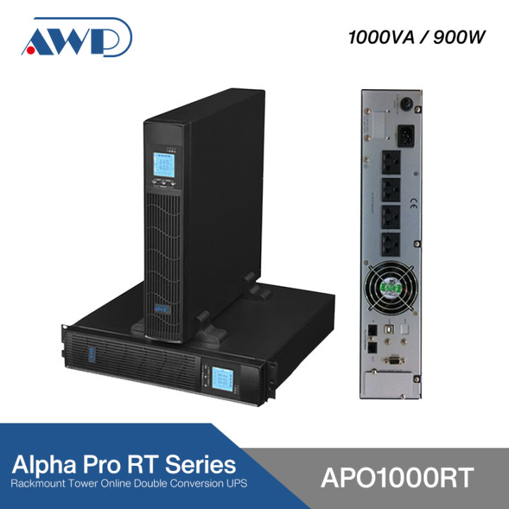 AWP APO 1000RT Alpha RT 1000VA/900W High Density Version of On-Line Double-Conversion UPS (4 ...