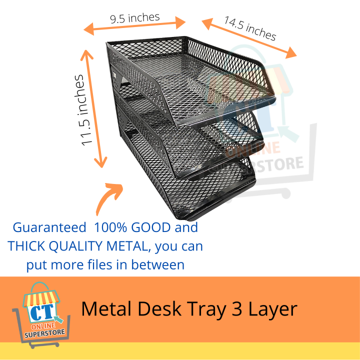 Metal Desk Tray 3 Layer (Heavy Duty, Thick Metal) | Lazada PH