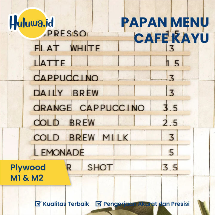 Papan Menu Cafe Kayu Dinding / Letter Board Cafe / Menu Huruf Dinding ...