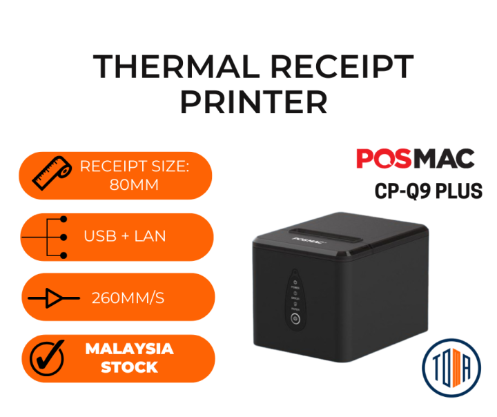 POSMAC CP-Q9 Plus Thermal Receipt Printer 80mm (USB+Lan) POS Printer ...