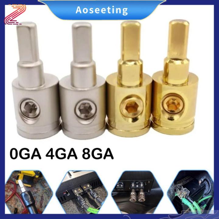 AOSEETING 0GA 4GA 8GA Car Audio Connector Gold Silver Pure Copper Car ...