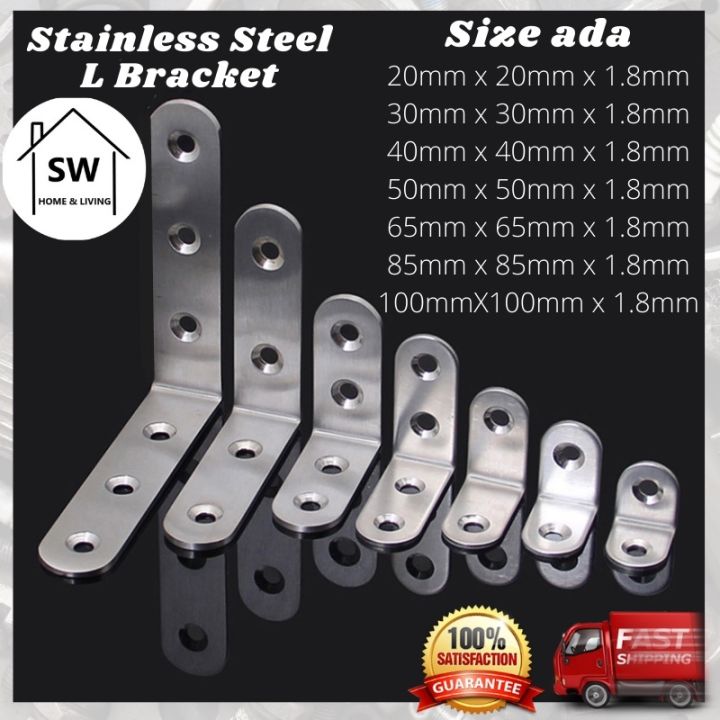 L Bracket Stainless Steel L Bracket Angle Bracket Sesiku L Rak Rack L ...